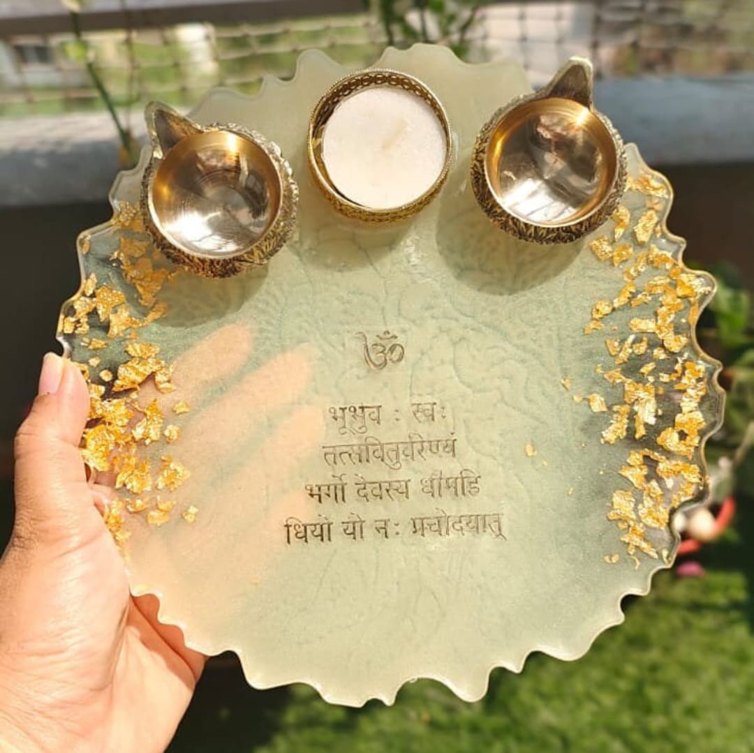 Handmade Resin Pooja Thali for Pooja Decor Handmade Gift - Etsy