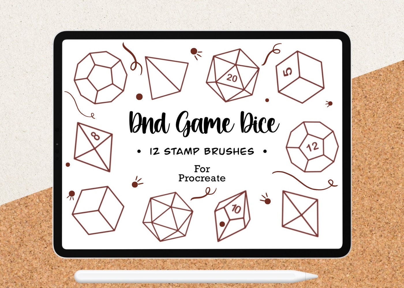 12 Procreate Dice Stamps, Procreate DND Stamps, Procreate Dice Brushes, Procreate DND Brushes ...