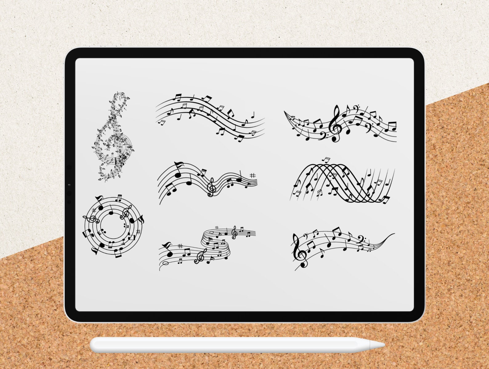 50 Music Notes Procreate Stamp Brushes, Music Stamps, Music Brush Set ...