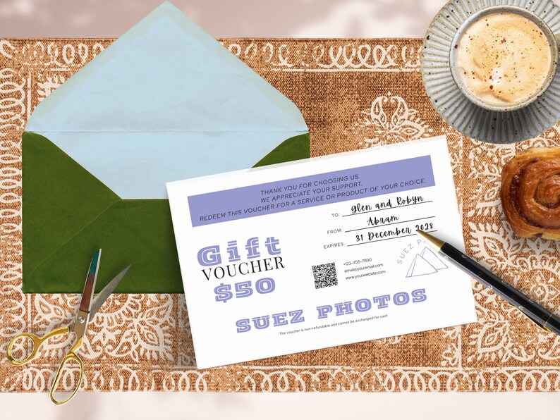 Digital Voucher Template Small Business Gift Certificate Design ...