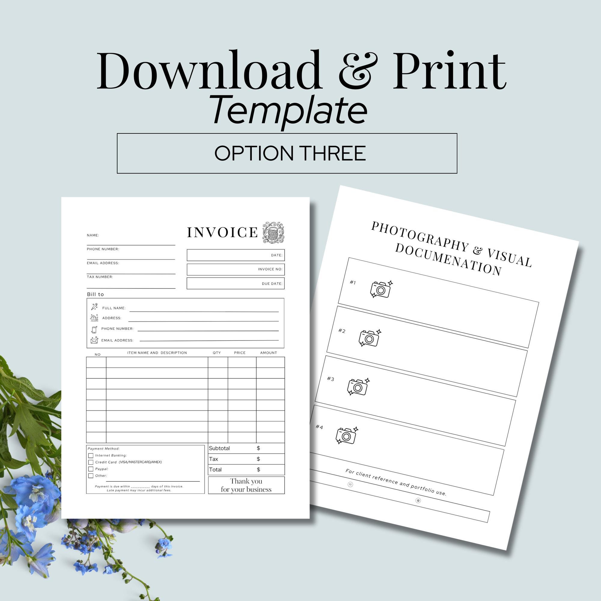 Florist Invoice Template Canva Design Professional Document Flower Shop ...