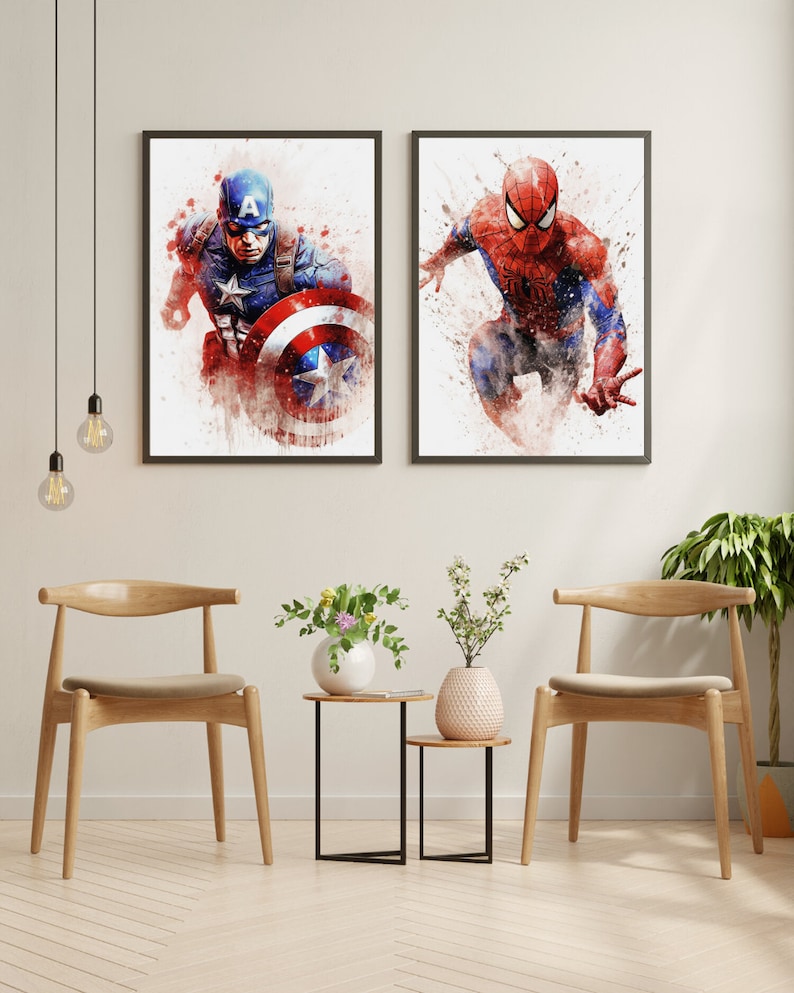 Spiderman Printable Wall Art Spiderman Poster Avengers Wall Art Avenger ...