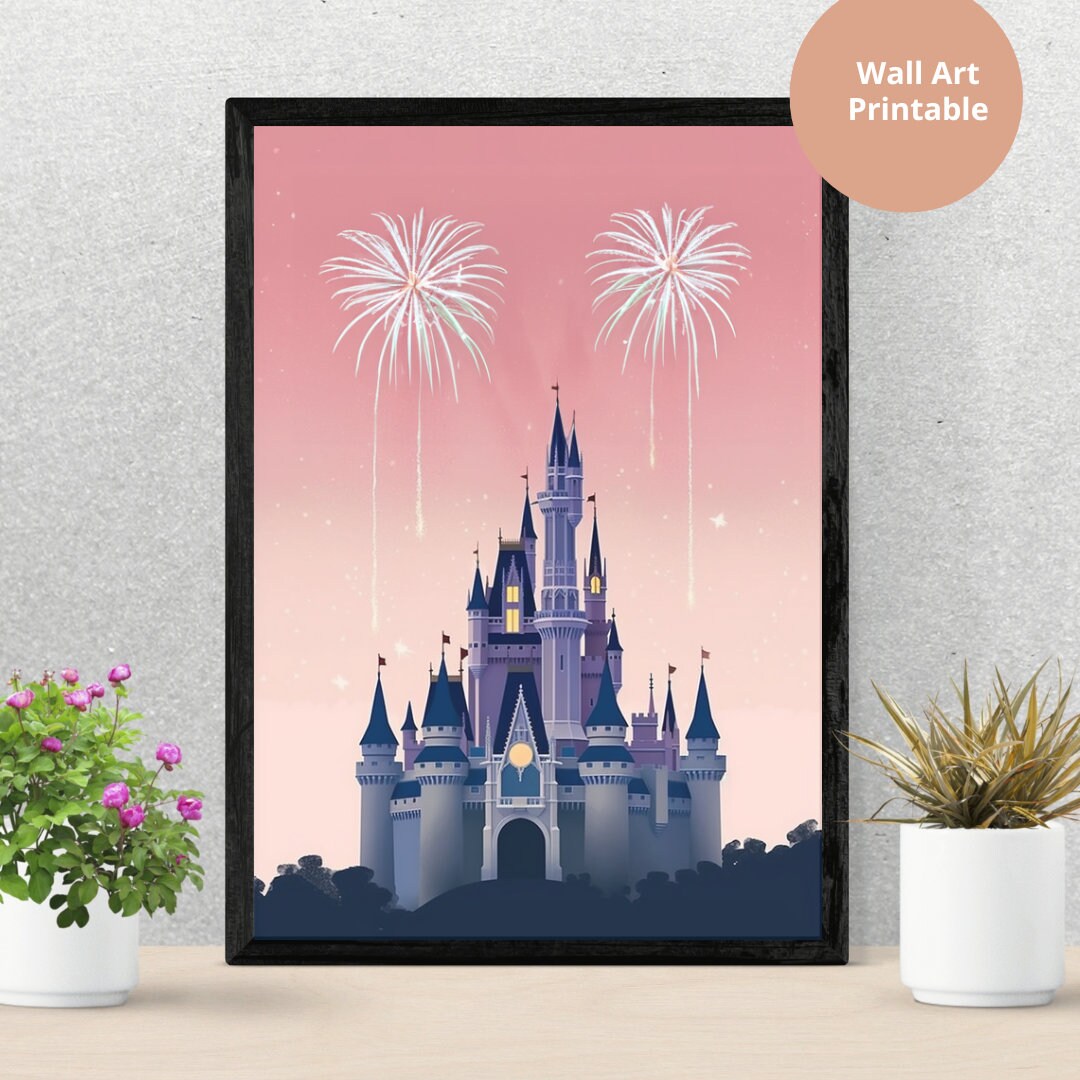Disney Castle Minimalist PRINTABLE ART Castle Print Download Cinderella ...