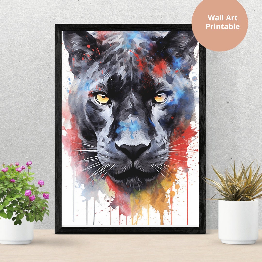 Black Panther Watercolor PRINTABLE ART Panther Print Download Panther ...