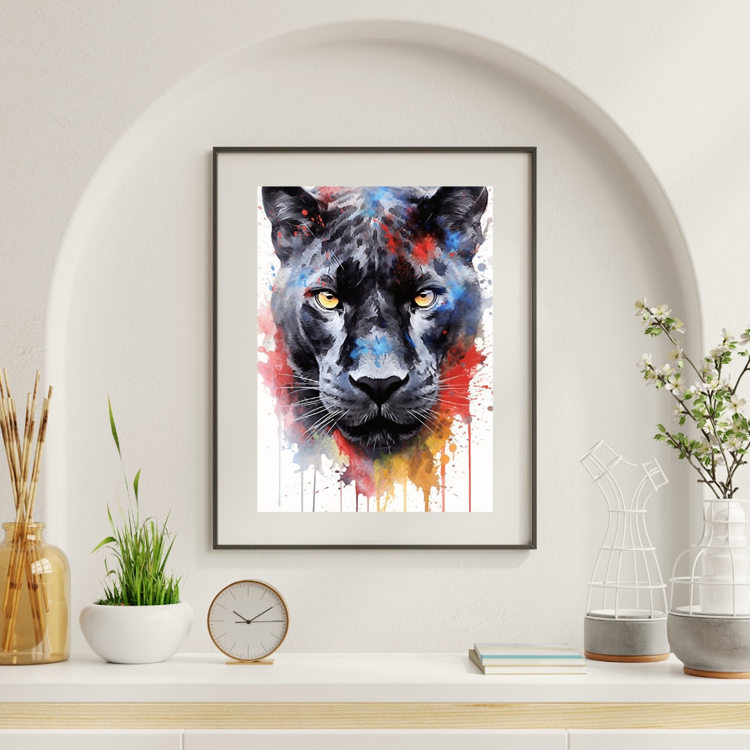 Black Panther Watercolor PRINTABLE ART Panther Print Download Panther ...