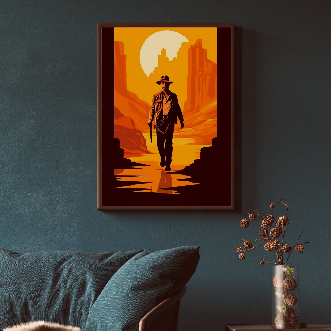 Indiana Jones Art Illustration Wall Art Decor Minimalist Art Home Wall ...
