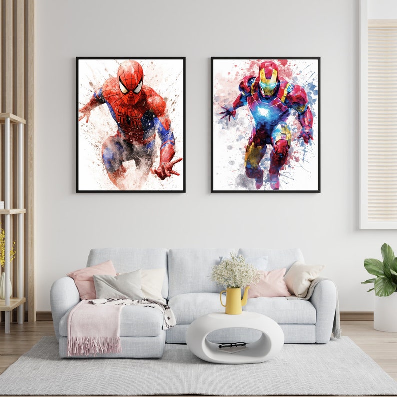 Spiderman Printable Wall Art Spiderman Poster Avengers Wall Art Avenger ...
