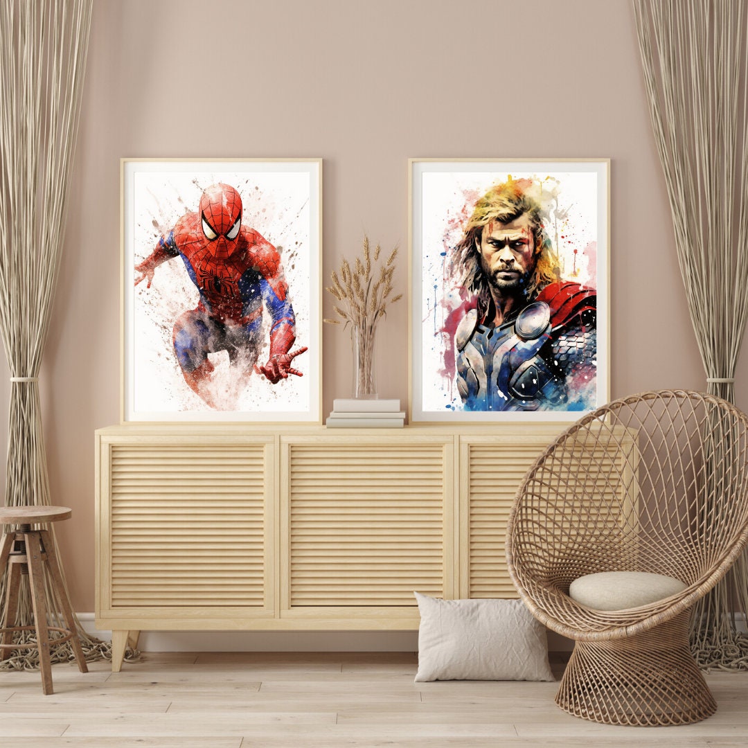 Spiderman Printable Wall Art Spiderman Poster Avengers Wall Art Avenger ...