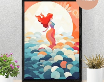 Princess Ariel Art Print Ariel Little Mermaid Watercolor Poster Ariel ...