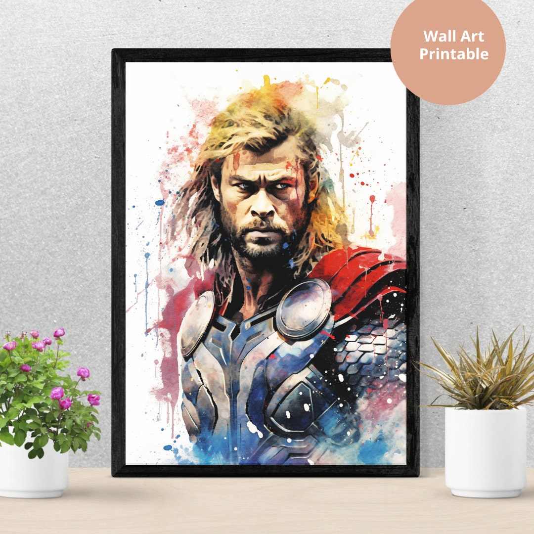 Thor Watercolor PRINTABLE ART Avengers Print Download Superhero Poster ...