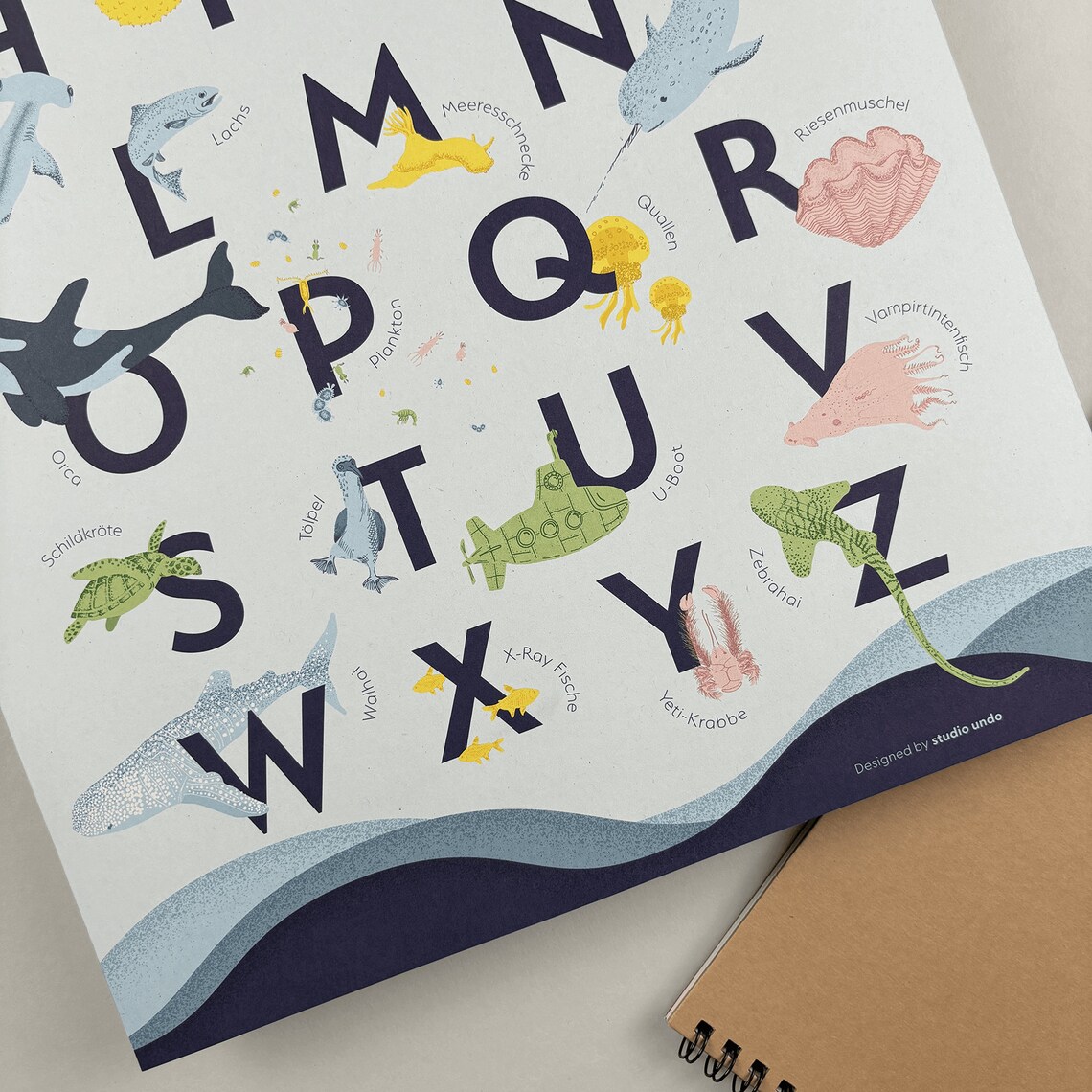 ABC-Poster Meerestiere Alphabet für Kinder Lernposter DIN A3 - Etsy.de