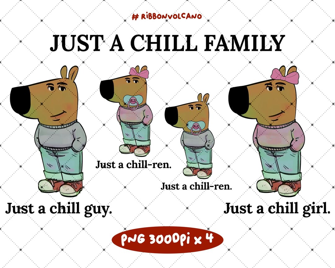 Just A Lowkey Chill Guy Meme Bundle PNG, Just A Chill Guy Matching ...