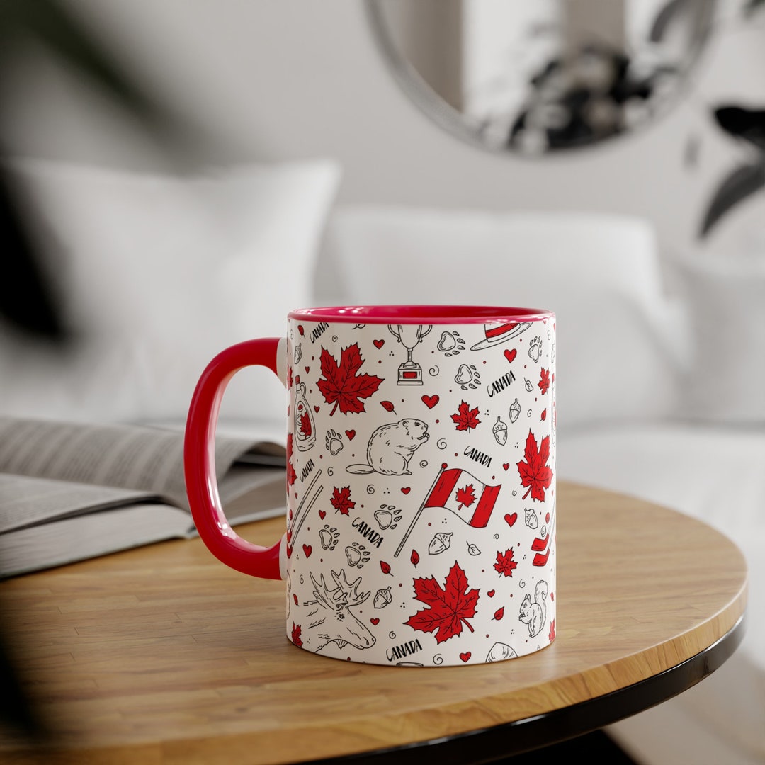 Canadian Symbols 11oz Ceramic Mug, Canada Mug, Canadian Symbols Mug ...