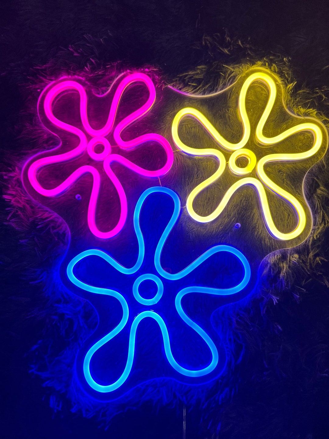 Spongebob Flower Custom Neon Sign Flower Wall Art Neon Led - Etsy