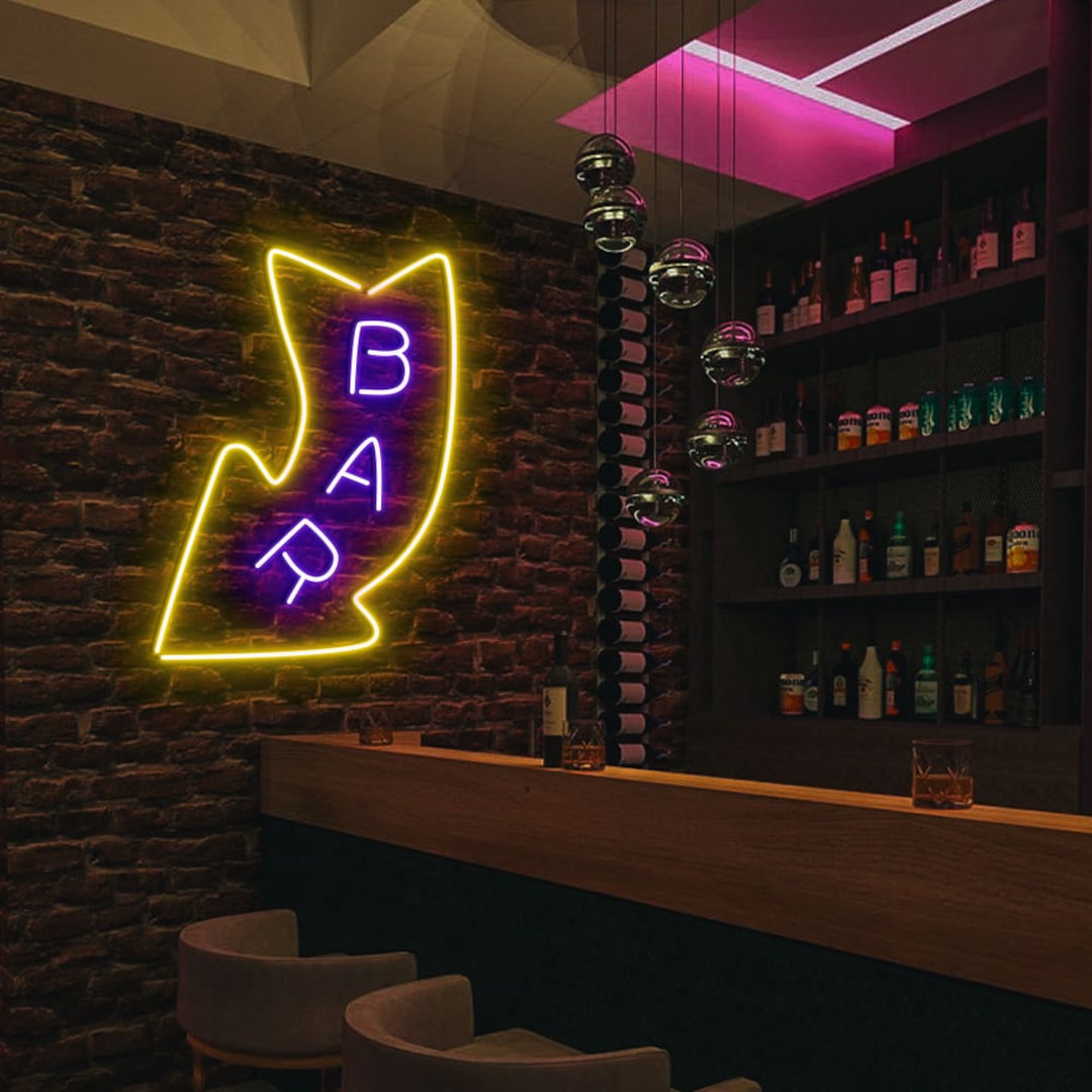 Bar Custom Neon Sign Arrow Neon Led Sign Bar Neon Sign Rock - Etsy
