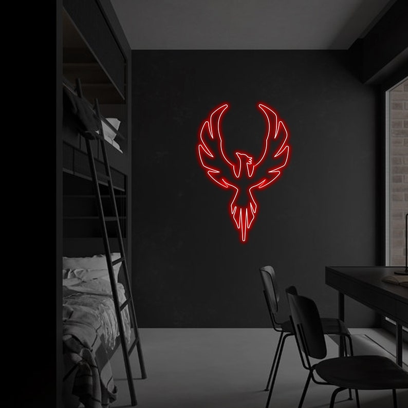 Phoenix Custom Neon Signphoenix Reincarnation Wall Art Neon - Etsy