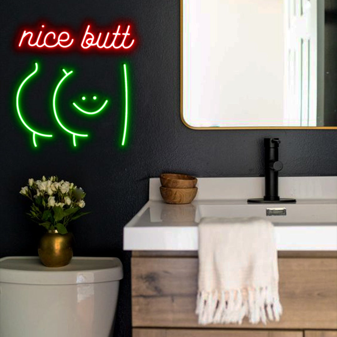 Nice Butt Neon Sign Nice Butt Led Light Sign Hanging Wall - Etsy