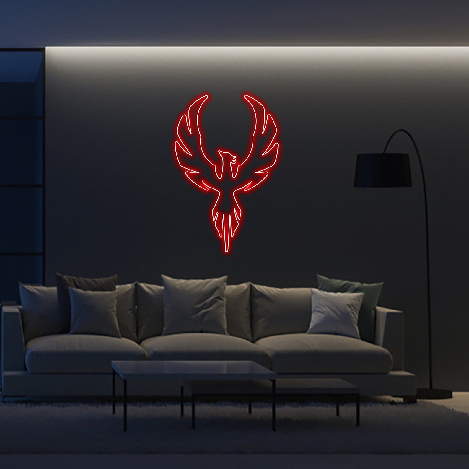 Phoenix Custom Neon Signphoenix Reincarnation Wall Art Neon - Etsy