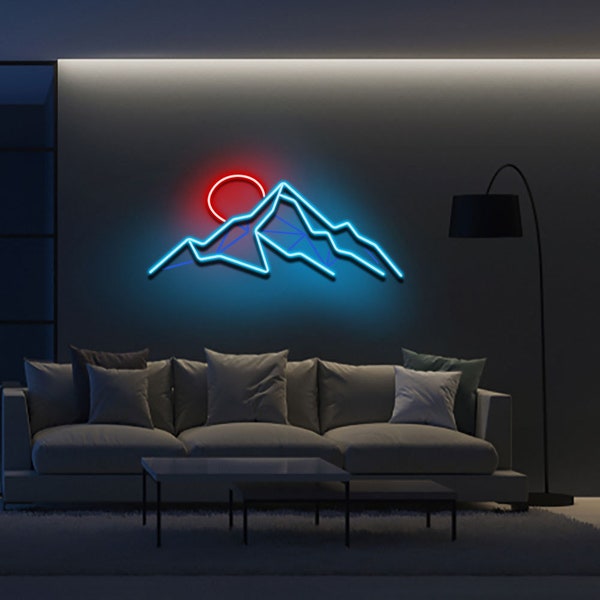 Neon Mountain - Etsy