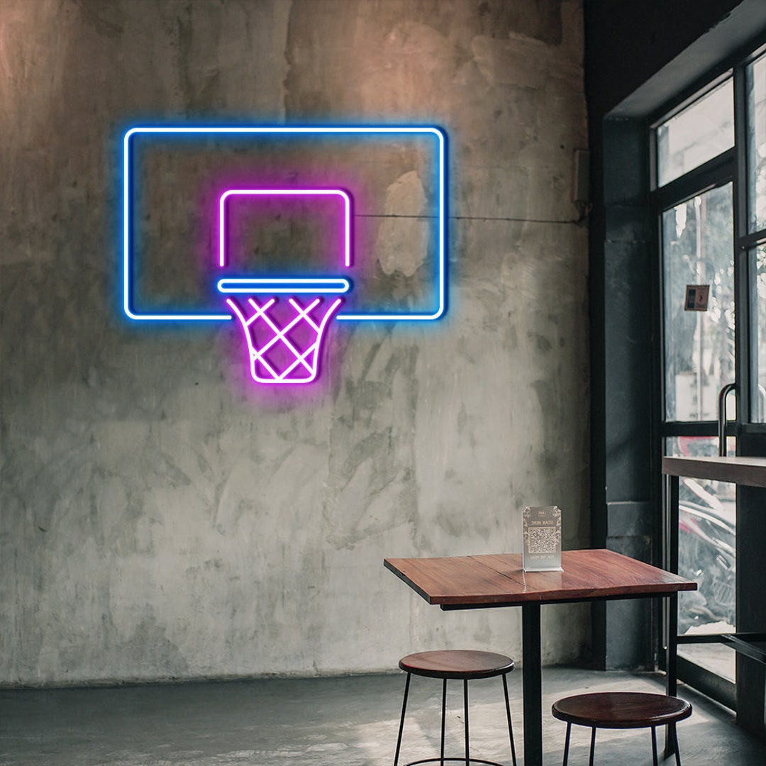 Basketball Hoop Neon Sign Basketball Goal Led Light Sign - Etsy
