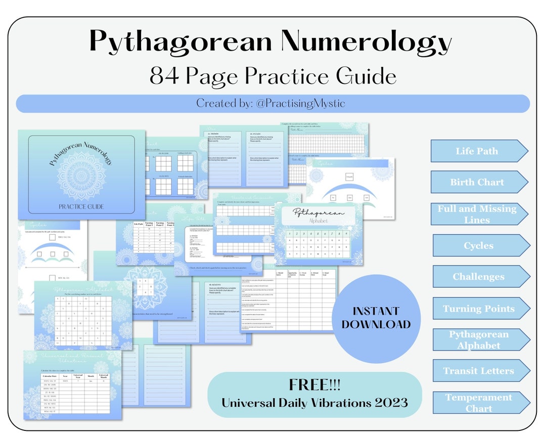 Pythagorean Numerology Practice Guide - Etsy