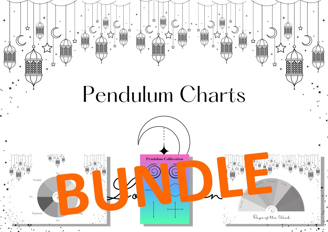 Bundle Pendulum Chart Set - Timing and Location in Monochrome - Etsy