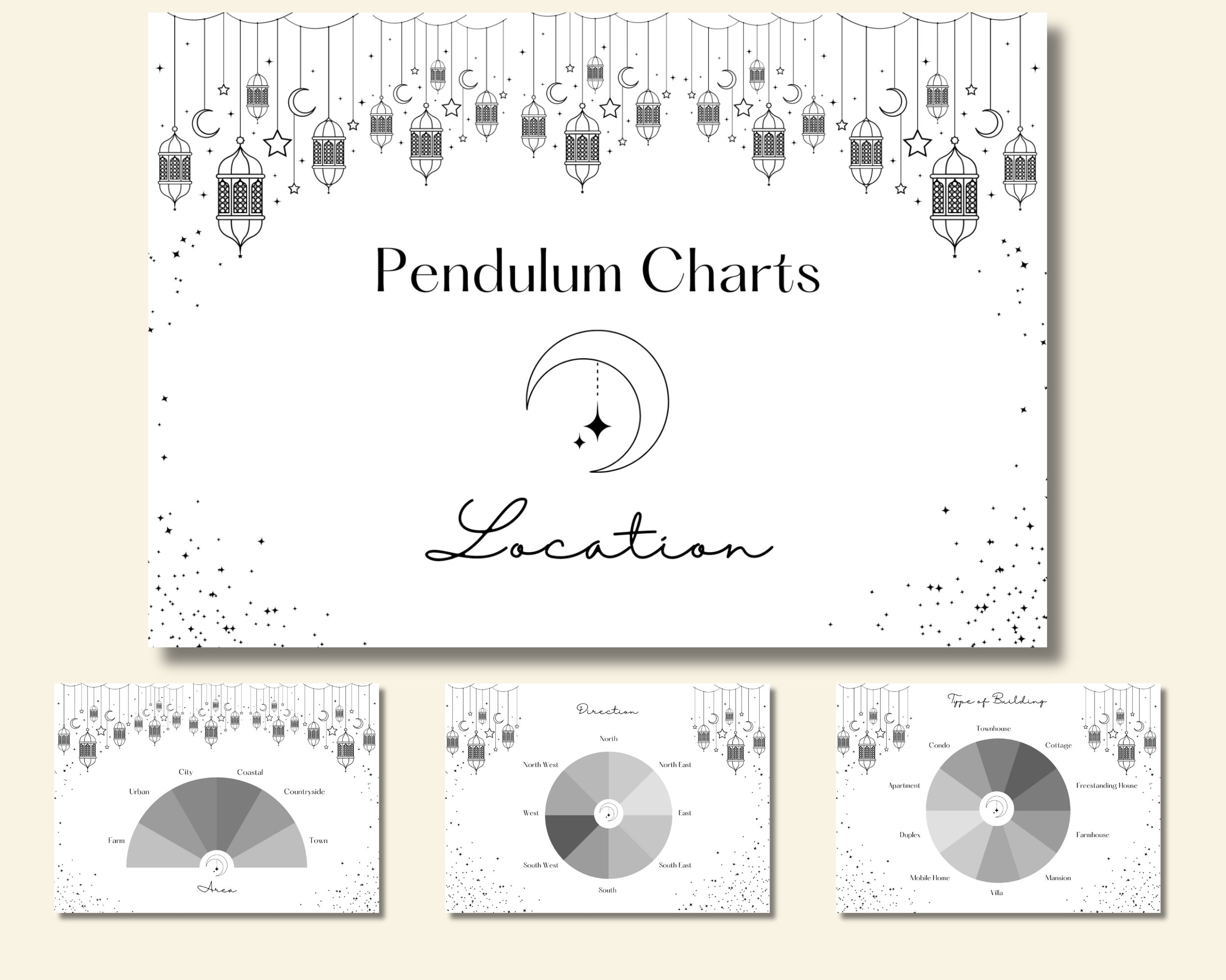 Pendulum Chart Location Grayscale - Etsy