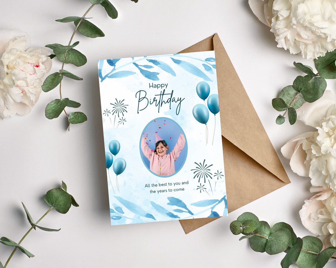 Birthday Card Template Canva Birthday Card Mockup Canva - Etsy