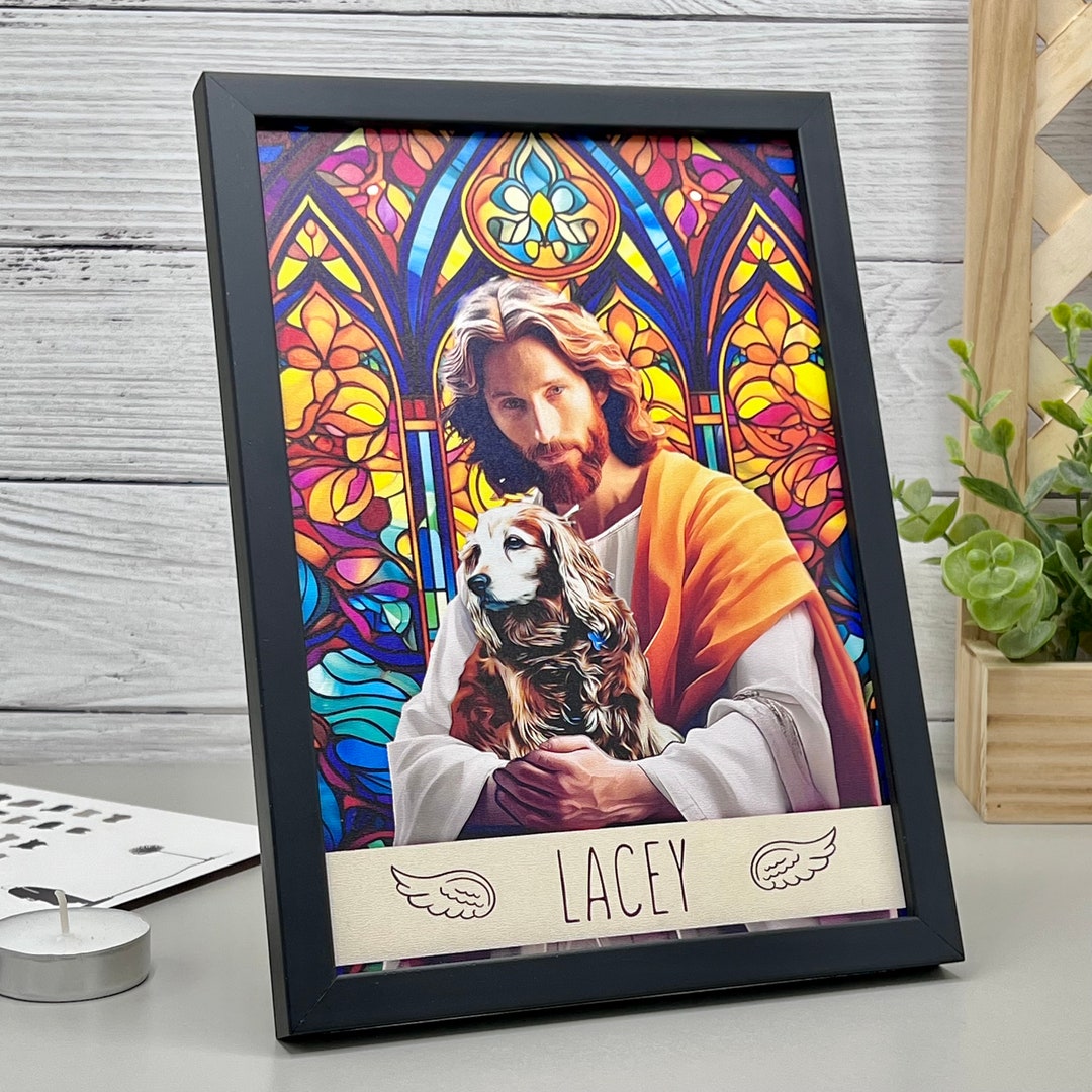 Personalized Your Dog Safe in the Arms of God, Jesus Holding Dog, God ...