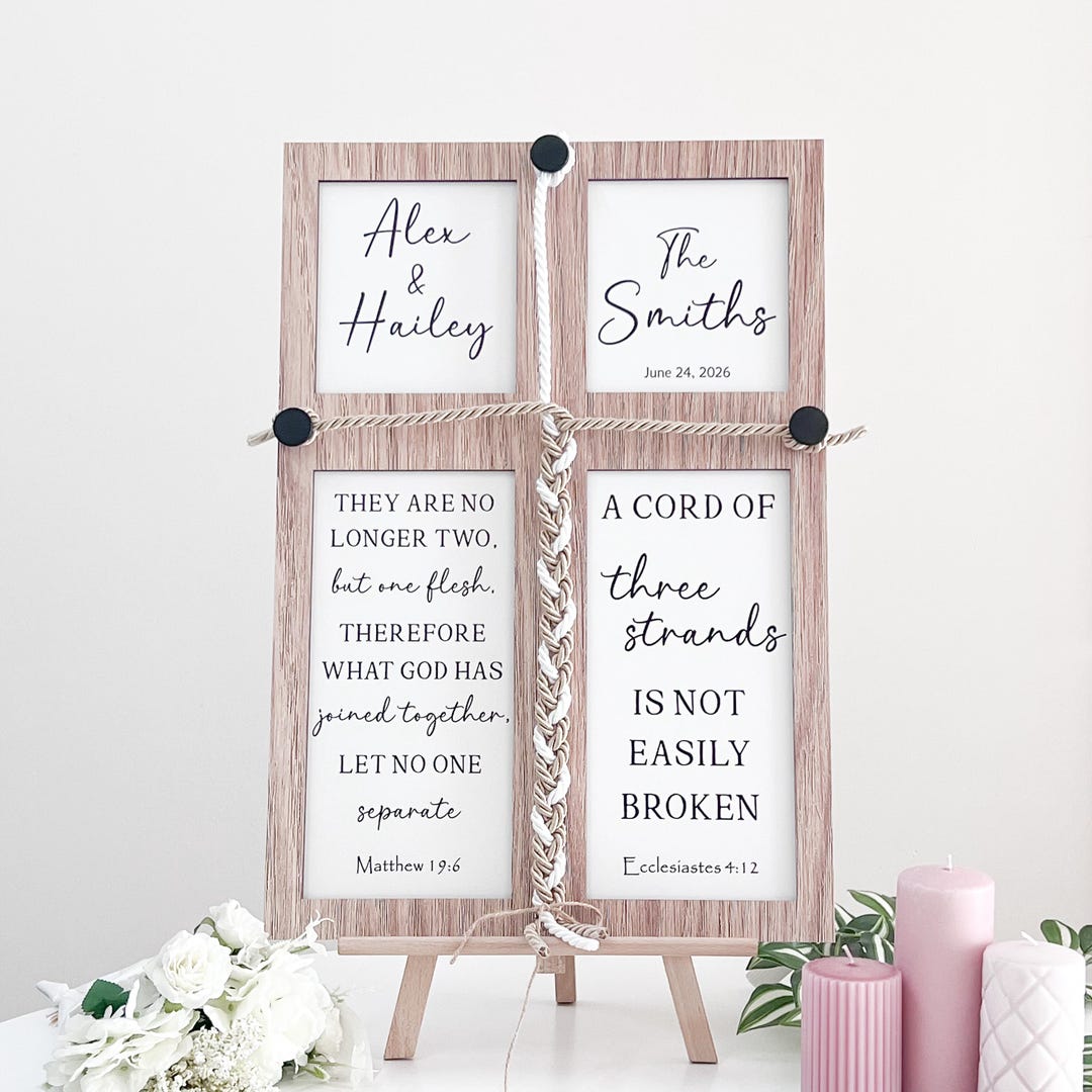 Christian Wedding Unity Ceremony Sign – Cord of Three Strands With ...