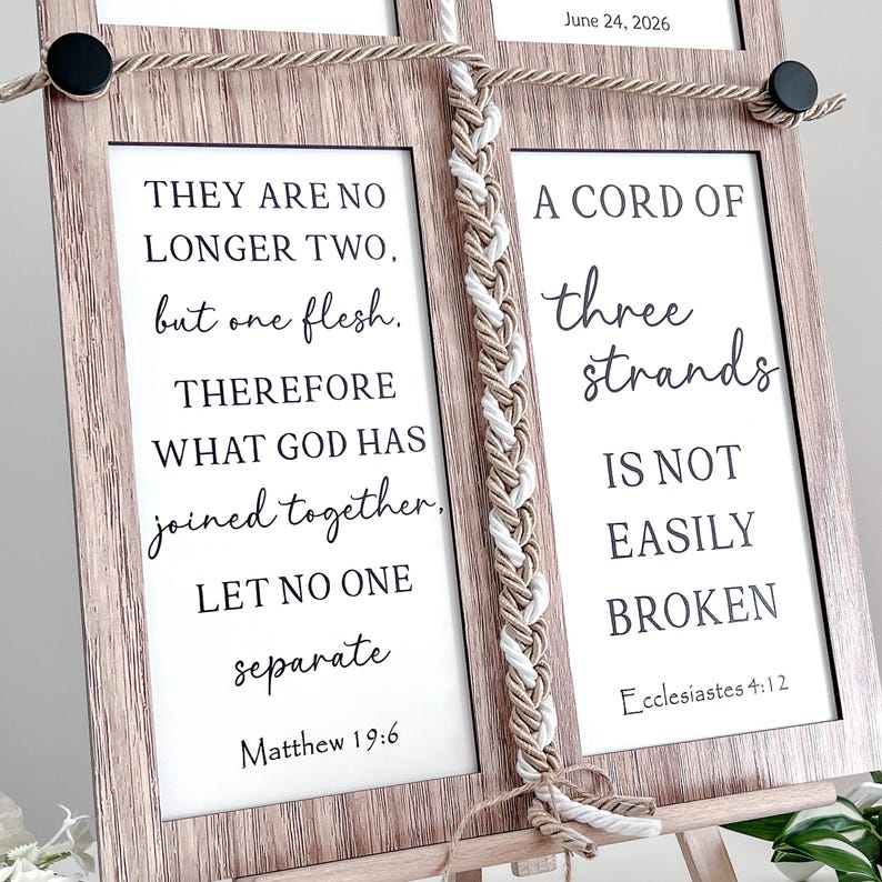 Christian Wedding Unity Ceremony Sign – Cord of Three Strands With ...