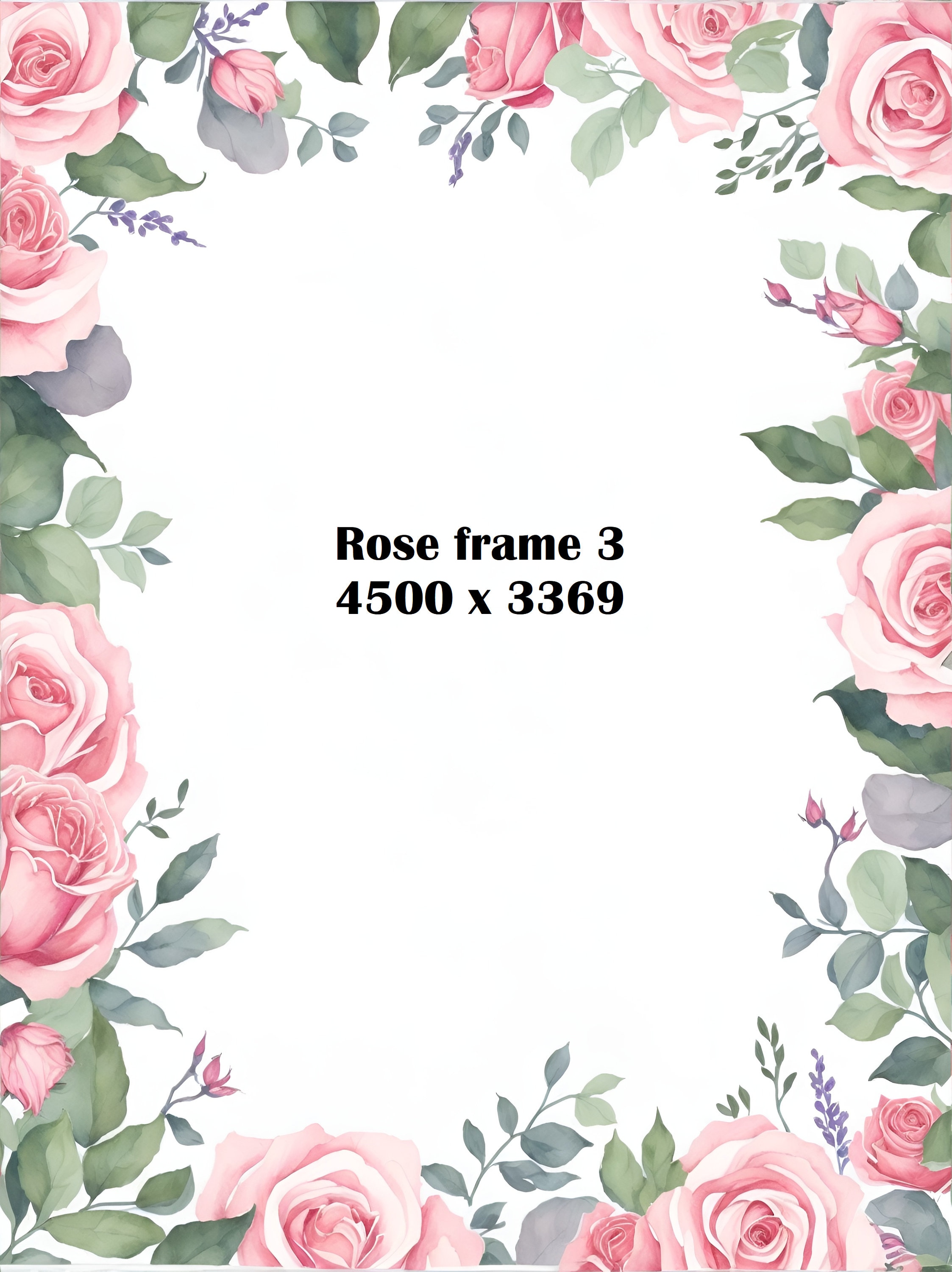 5 Pcs Watercolor Greenery Floral Frame Wedding Clipart Card Graphics Bouquets Digital PNG PDF ...