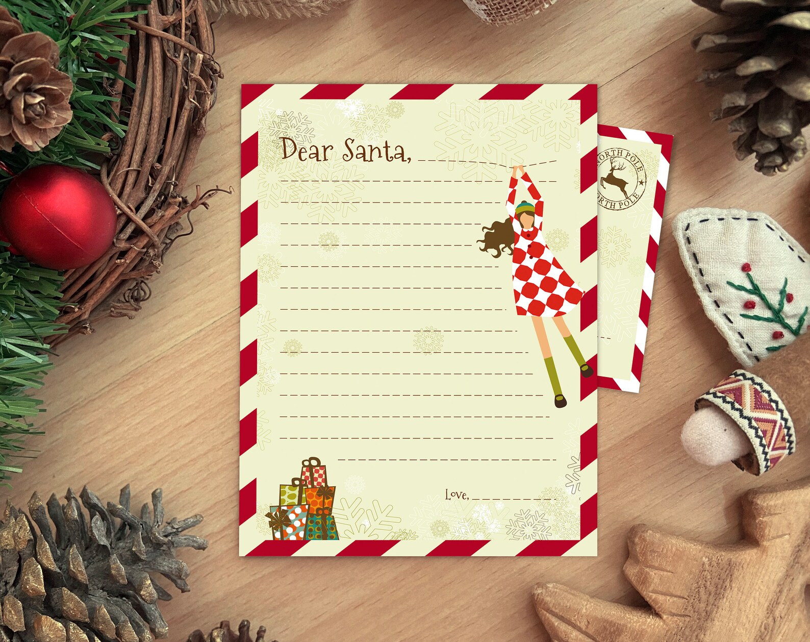 Letter to Santa Printable, Dear Santa, Kids Christmas Wish List, Santa ...