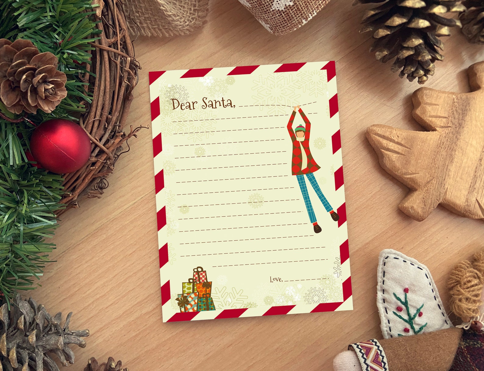 Letter to Santa Printable, Dear Santa, Kids Christmas Wish List, Santa ...