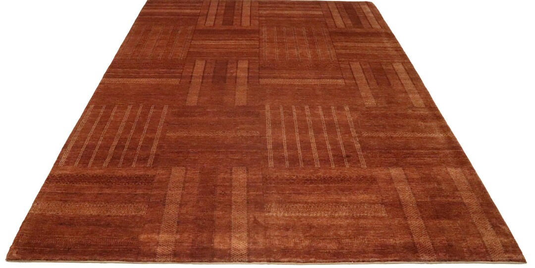 8x12 Ft Brown Gabbeh Rug, Modern Afghan Hand Knotted Contemporary ...