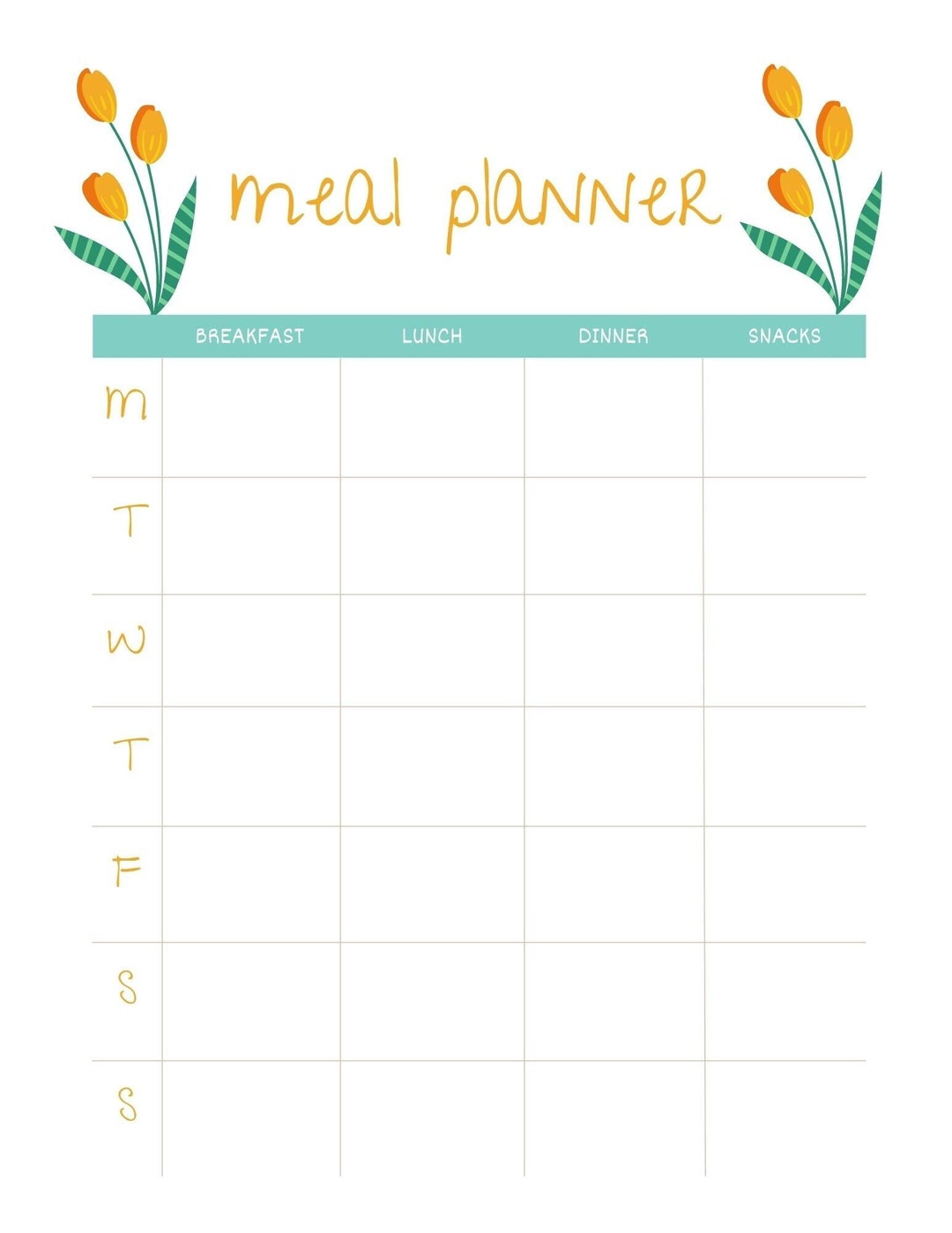 Digital Weekly Meal Planner, Instant Download, Printable Planner, iPad ...