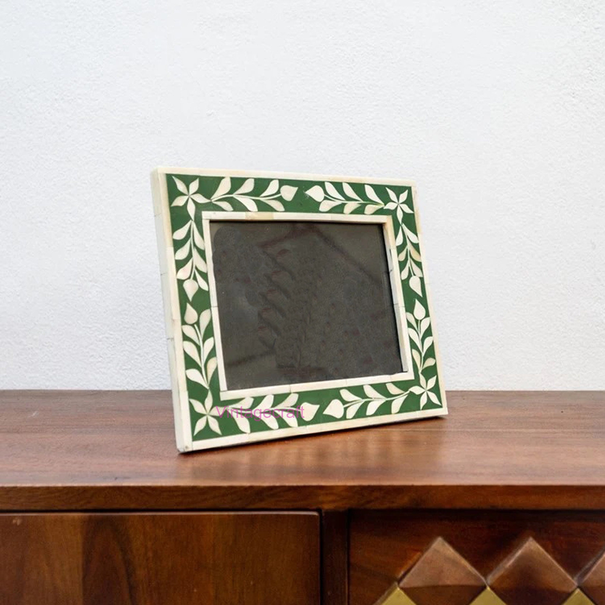Floral Pattern Bone Inlay Photo Frame Handmade Home Decor Art - Etsy