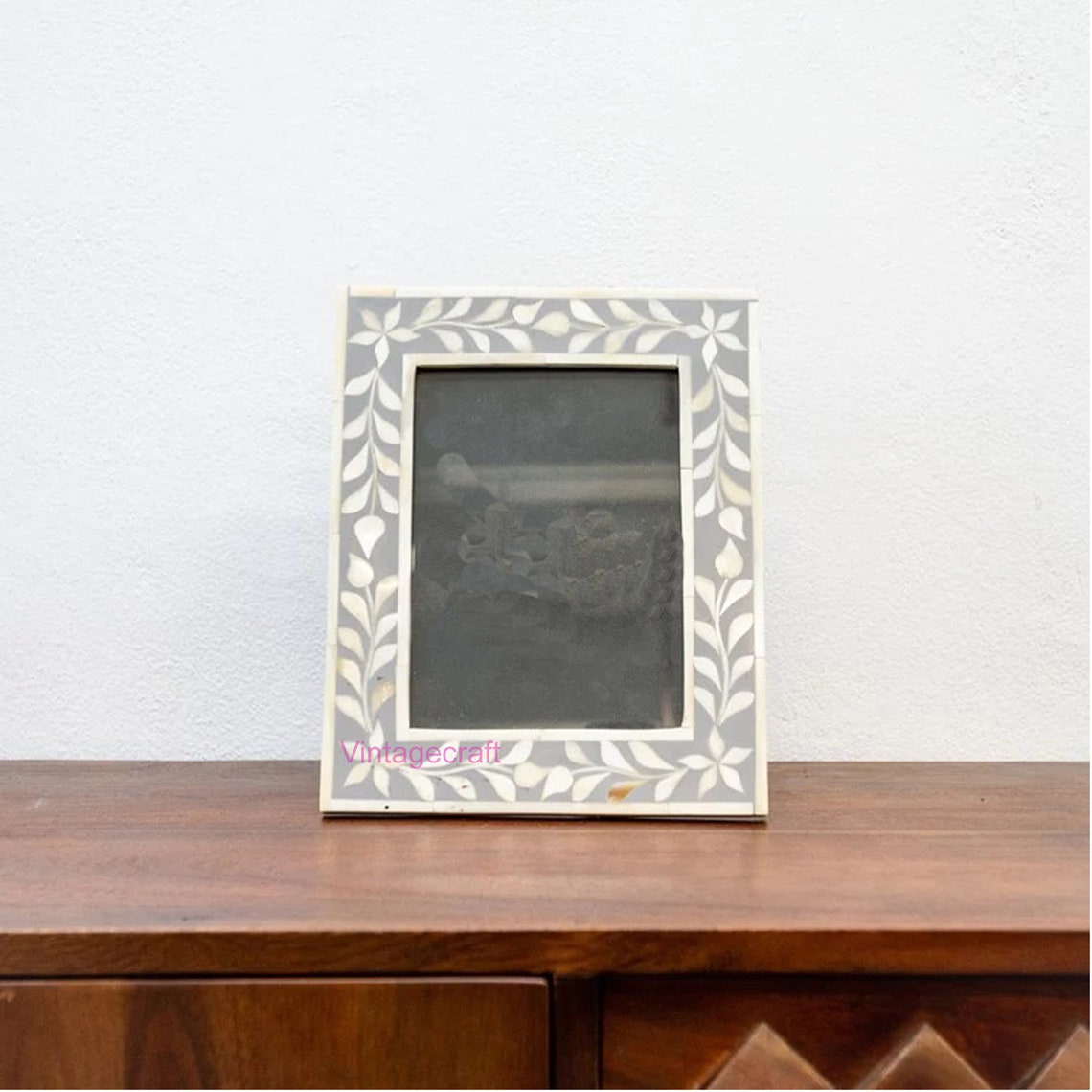 Floral Pattern Bone Inlay Photo Frame Handmade Home Decor Art - Etsy