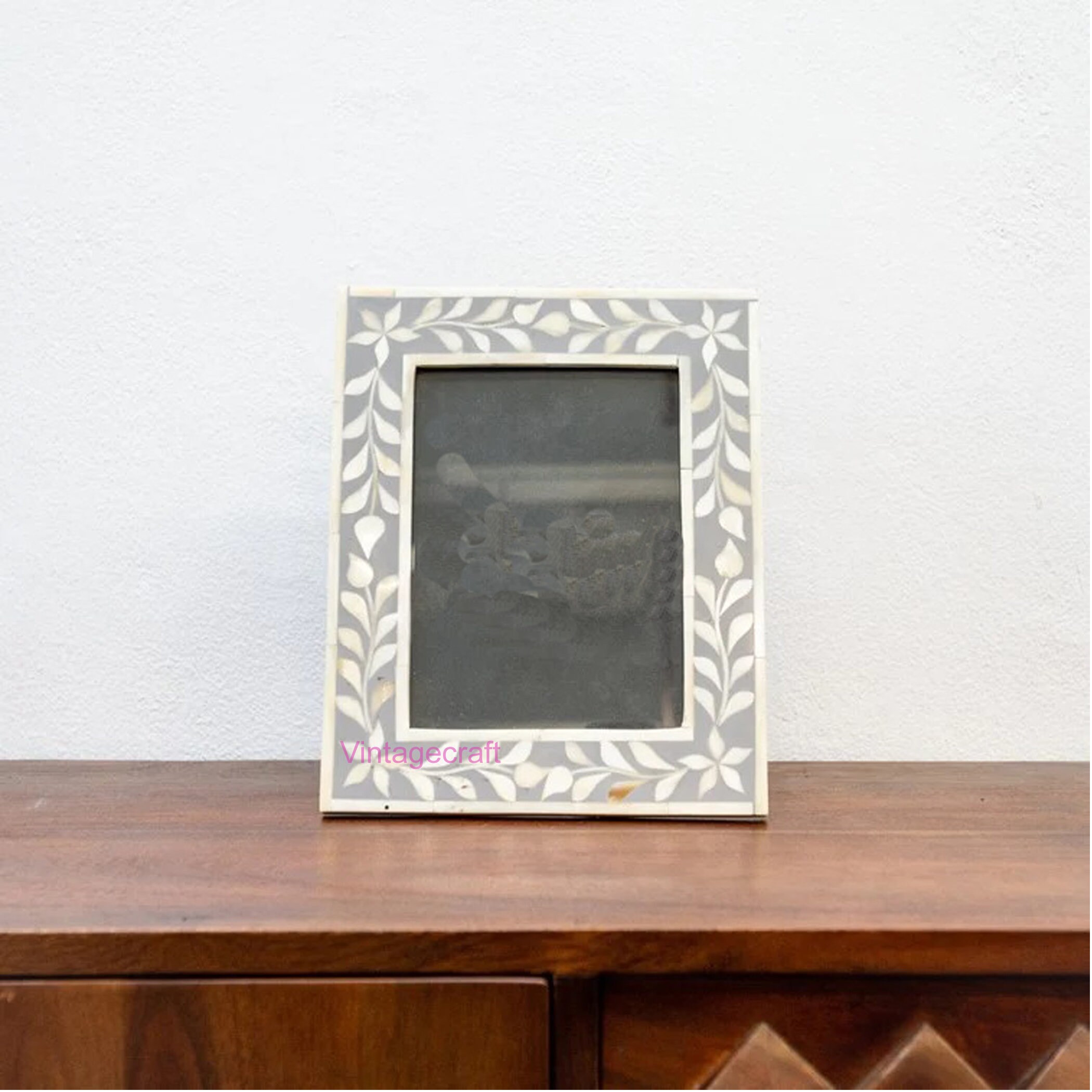 Floral Pattern Bone Inlay Photo Frame Handmade Home Decor Art - Etsy