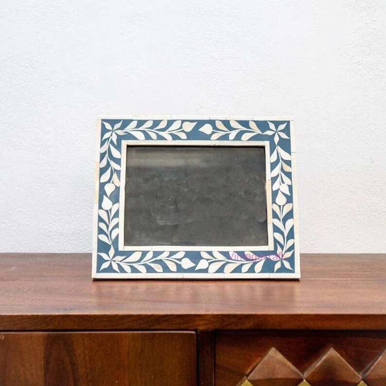 Floral Pattern Bone Inlay Photo Frame Handmade Home Decor Art - Etsy