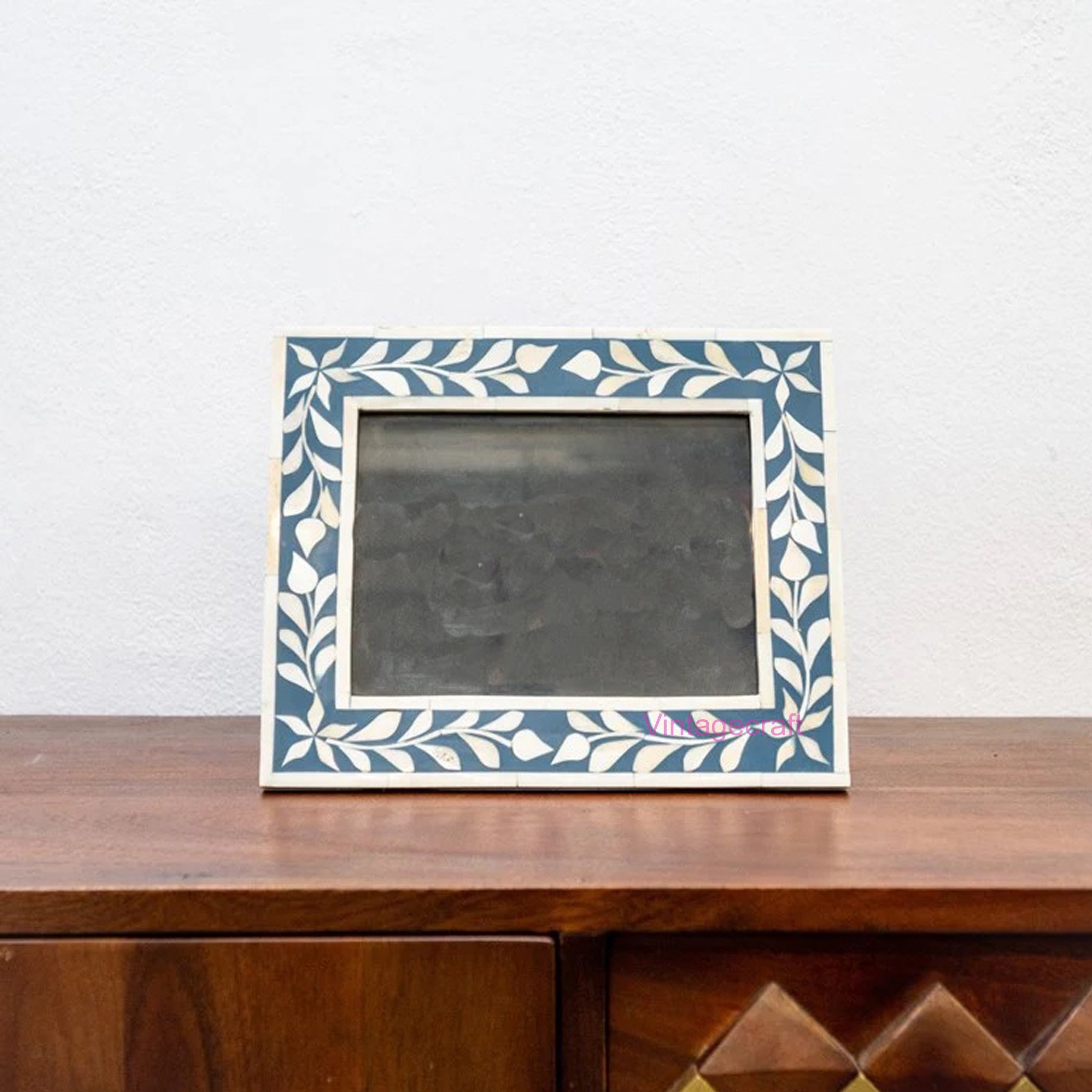 Floral Pattern Bone Inlay Photo Frame Handmade Home Decor Art - Etsy
