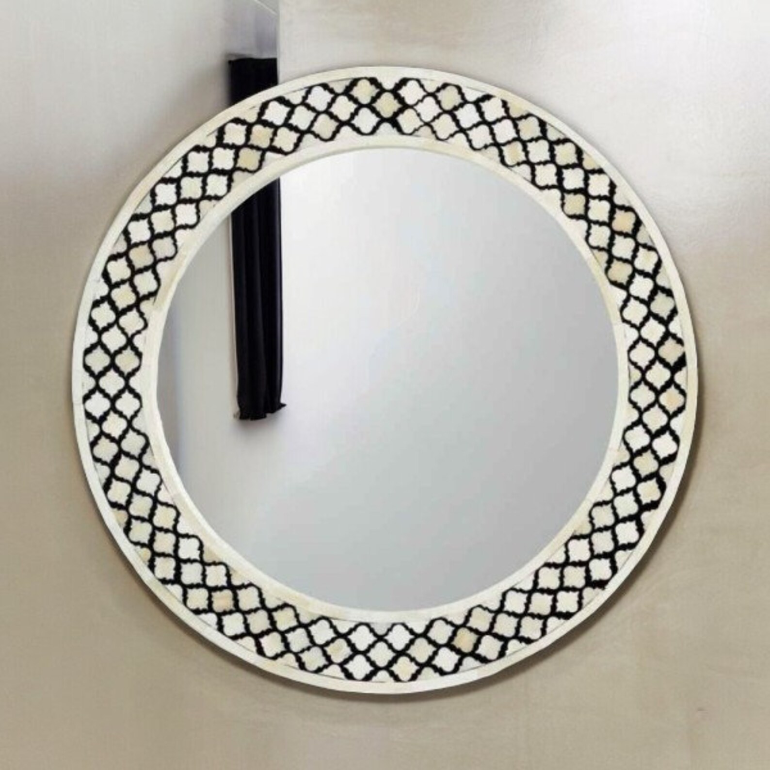 Bone Inlay Round Mirror Frame Handmade Unique Pattern Mirror Frame - Etsy