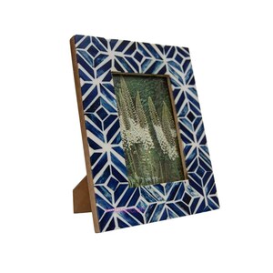 Picture Frame Blue Bone Inlay Photo Frame Vintage Floral Patten ...
