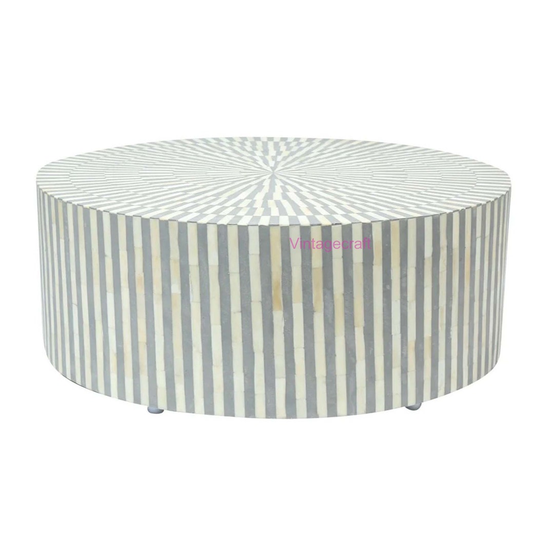 Handmade Bone Inlay Round Coffee Table Home Decor Art - Etsy