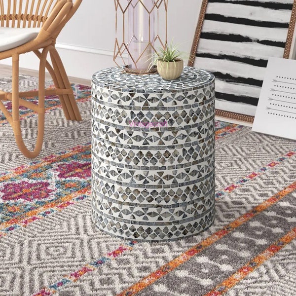 Bone Inlay End Table - Etsy