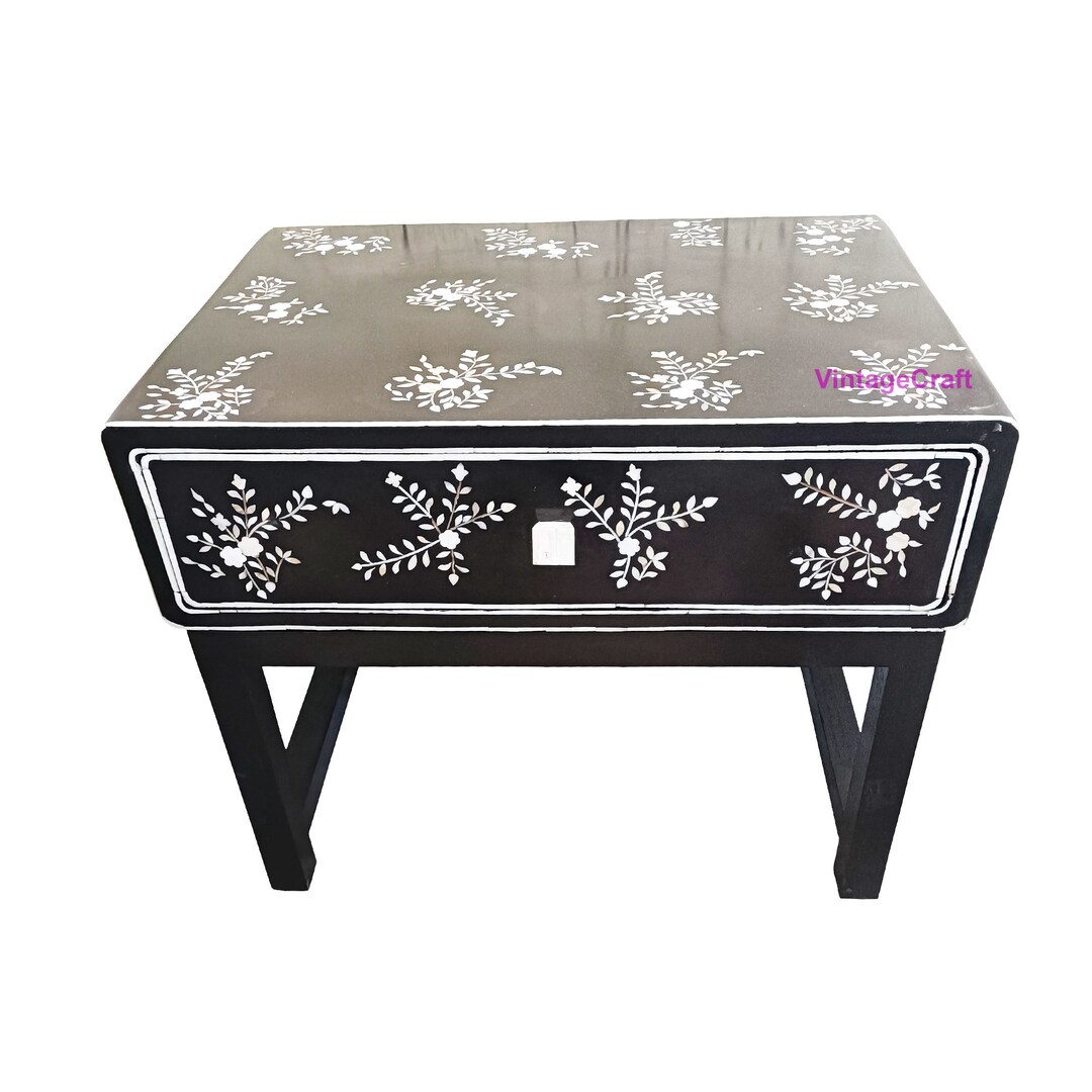 Bone Inlay Decorative Bedside Nightstand Table Home Decor - Etsy