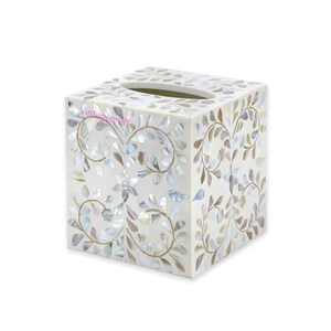 Mother of Pearl Inlay Tissue Box With Floral Design - Etsy