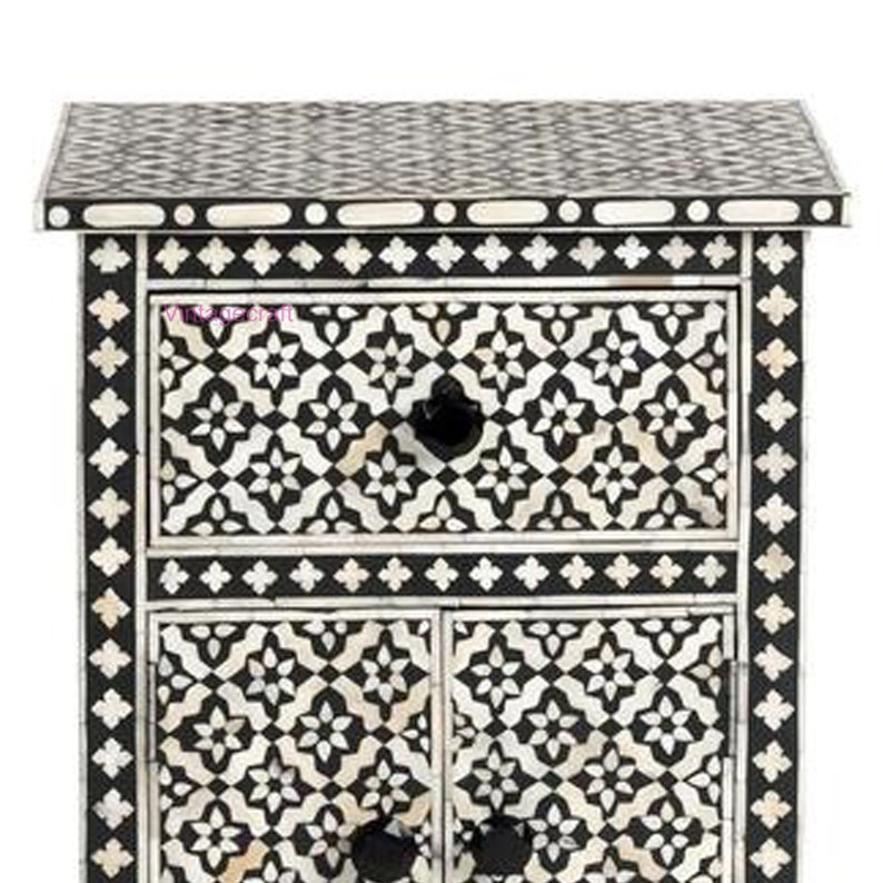 Handcrafted Bone Inlay Bedside Table Home Decor Art - Etsy