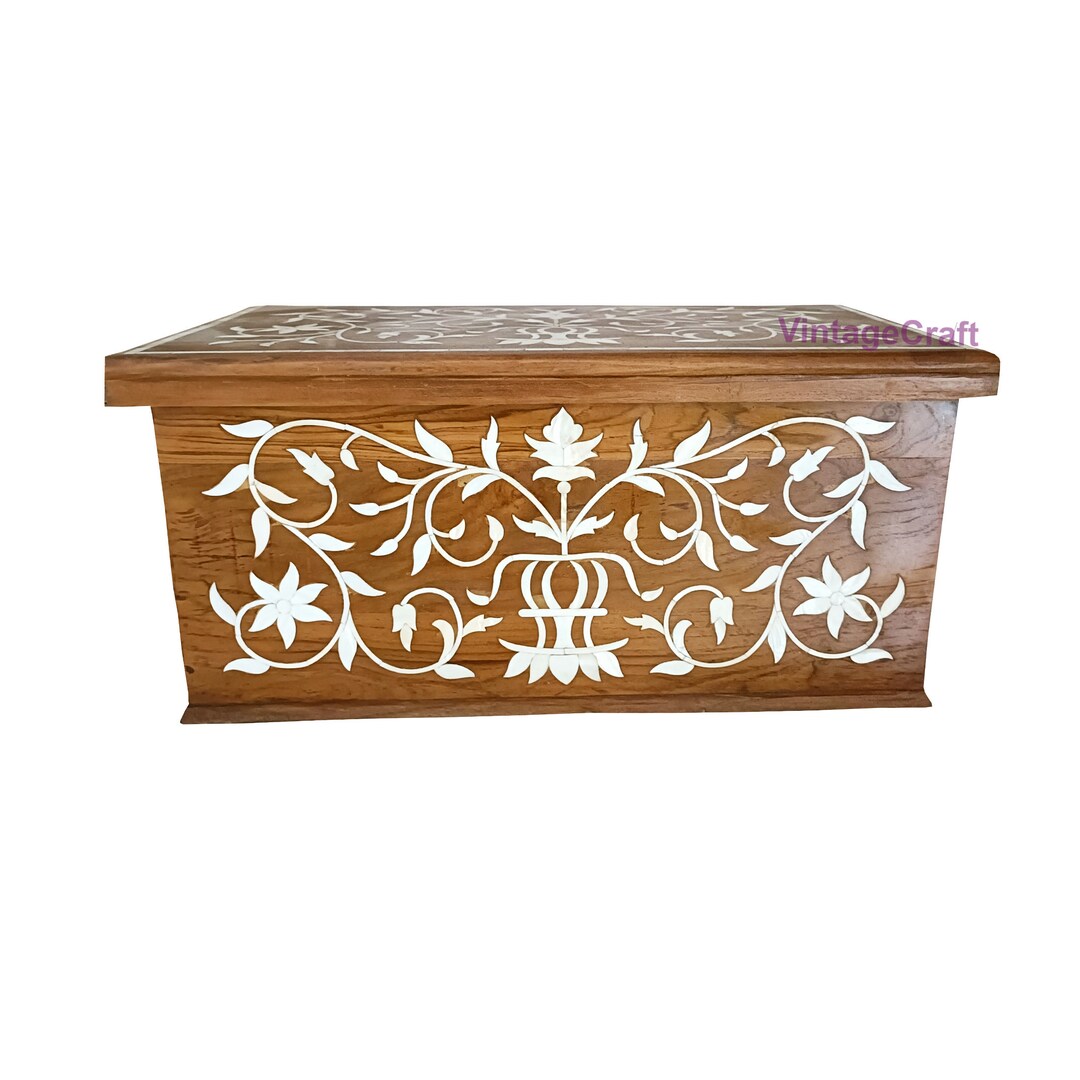 Mother of Pearl Inlay Storage Box Sanduk Teak Wood Home Decor ...