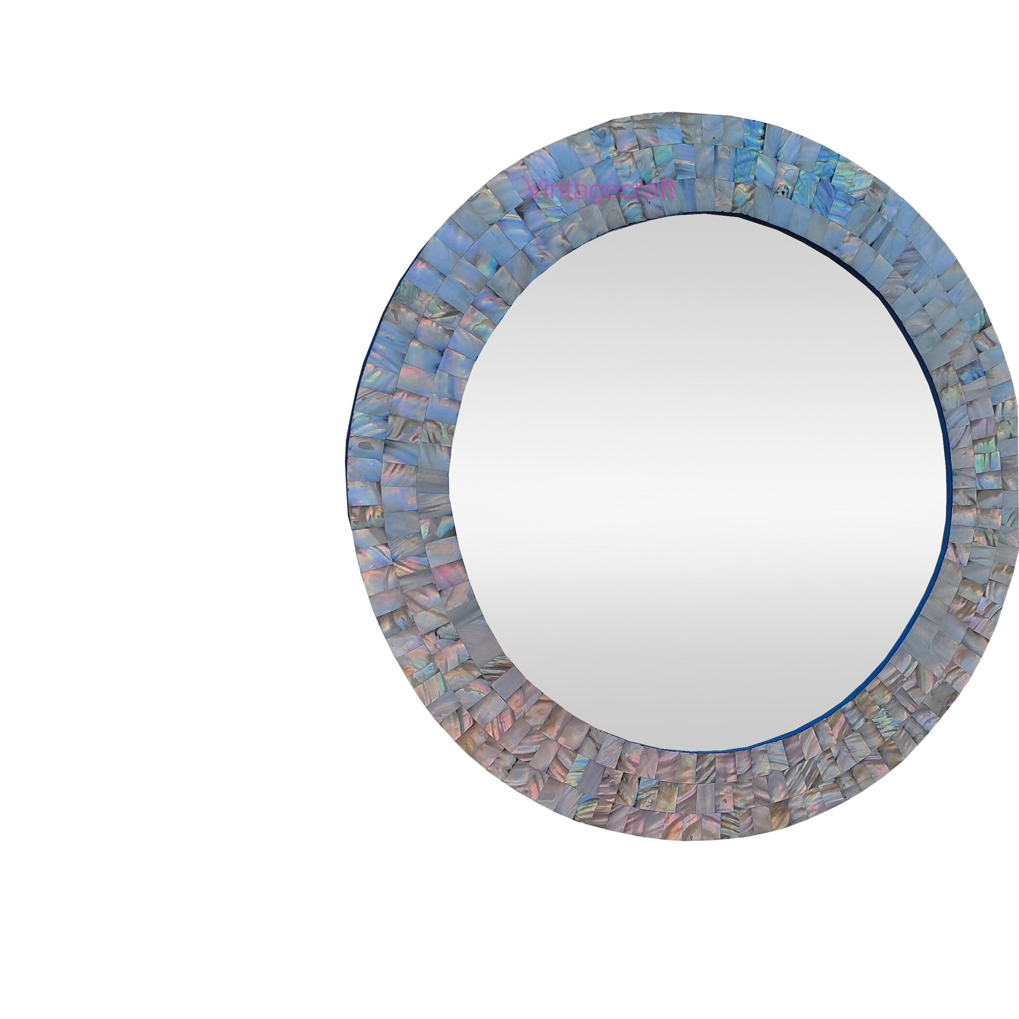 Mother of Pearl Round Mirror Frame, Inlay Wall Decor Mirror, for ...